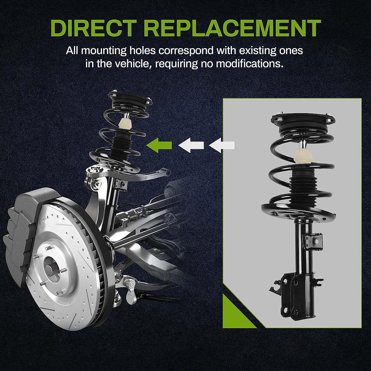 AUTOSAVER88 Front Complete Struts & Rear Shock Absorbers Compatible with 2007-2012 Exc. Hybrid 2013 Altima S 2.5L Coupe