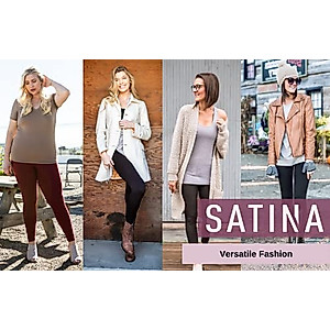 SATINA High Waisted Leggings for Women - Workout Leggings for Regular & Plus Size Women - Black Leggings Women - Yoga Leggings for Women | 3 Inch Waistband (One Size, Black)