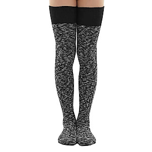 HYTENSUN Women Thigh High Cotton Knitted Winter Boot Sock Vintage Cozy Warm Extra Long Leg Warmer Over the Knee High Stocking
