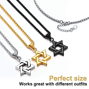 Star Necklaces for Women Stainless Steel Jewish Gifts for Him