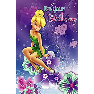Disney fairies tinkerbell it's your birthday flowers birthday card