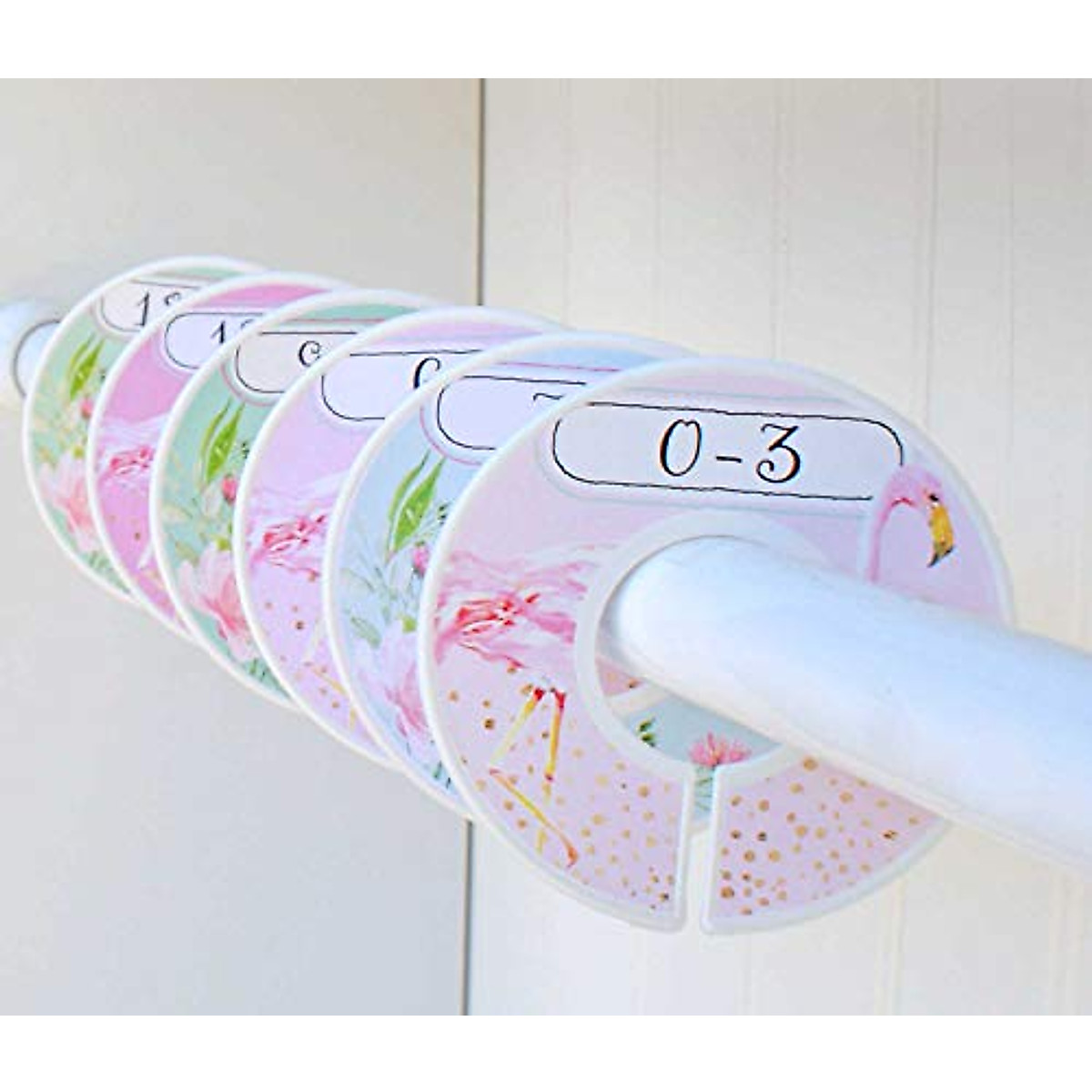 Mumsy Goose Nursery Closet Dividers Baby Girl Clothes Dividers Floral Flamingoes