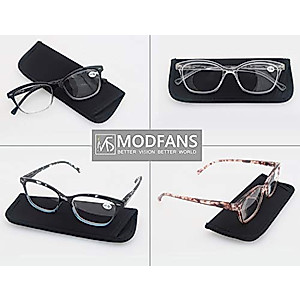 MODFANS Women Reading Glasses 1.75 4 Pair Stylish Ladies Readers with Comfort Spring Hinge Pattern Design Pouch Included