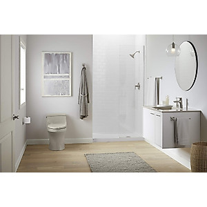 KOHLER 74021-4-BN Taut Single-Handle Bathroom Faucet with Pop-Up Drain, One Hold Bathroom Sink Faucet with Escutcheon, Vibrant Brushed Nickel