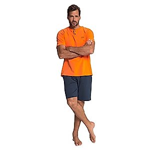 JP 1880 Menswear Big & Tall Plus Size L-8XL Pajama Set bright orange XXXX-Large 812510654