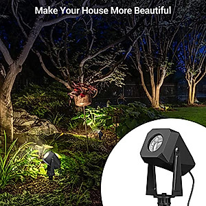 ropelux Solar Spot Lights Outdoor, Solar Outdoor Lights 3000 mAH, Solar Landscape Lights IP65 Waterproof with 36ft Cable Auto On/Off, Outdoor Landscape Lighting for Garden/Yard/Pool/Bushes/Lawn/Tree