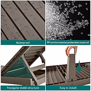 YITAHOME Patio Lounge Chair Set of 2, Outdoor Chaise Lounge with 5-Position Backrest, 265lbs Weight Capacity for Backyard, Poolside, Waterproof & Easy Assembly(Taupe)