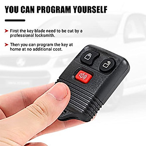 Big-Autoparts 2 Replacement Keyless Entry Remote Key Fob Clicker Transmitter for Ford 1998-2016 F-150 F-250 F-350, Mazda, Mercury, Lincoln - 3 Button