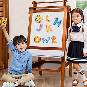 USATDD Jumbo Magnetic Letters Colorful ABC Alphabet Animal Shape Toys Large Uppercase Refrigerator Fridge Magnets Preschool Educational Toy Set Learning Spelling Game for 3 4 5 Year Old Toddler Kids