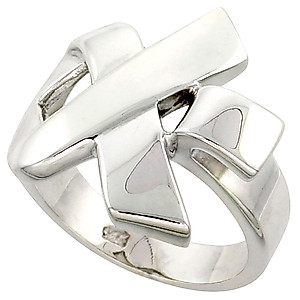 Sterling Silver Breast Cancer Awareness Ribbon Ring Flawless finish 7/8 inch wide, size 10