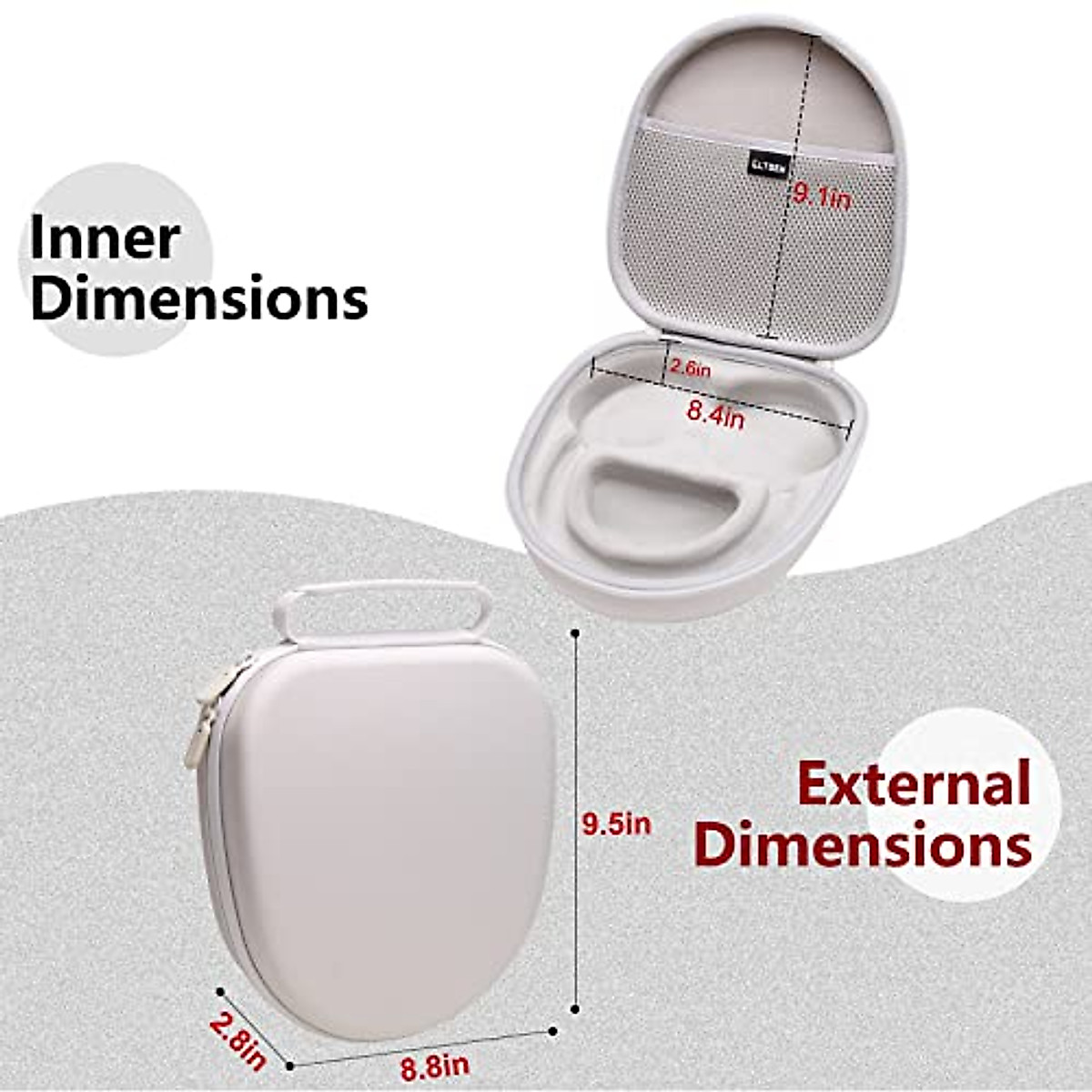 LTGEM Headset Case for Logitech G735 Wireless Gaming Headset - Hard Storage Travel Protective Carrying Bag(White)