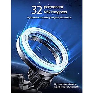 Jsk 2023 Compatible for Magsafe Car Mount, [0 Damage to Vent & 10 × Stable], Magnetic Phone Mount for Car Holder, 360° Rotation & Hands Free, for iPhone 14 13 12 Pro Plus Max Mini & All Phone