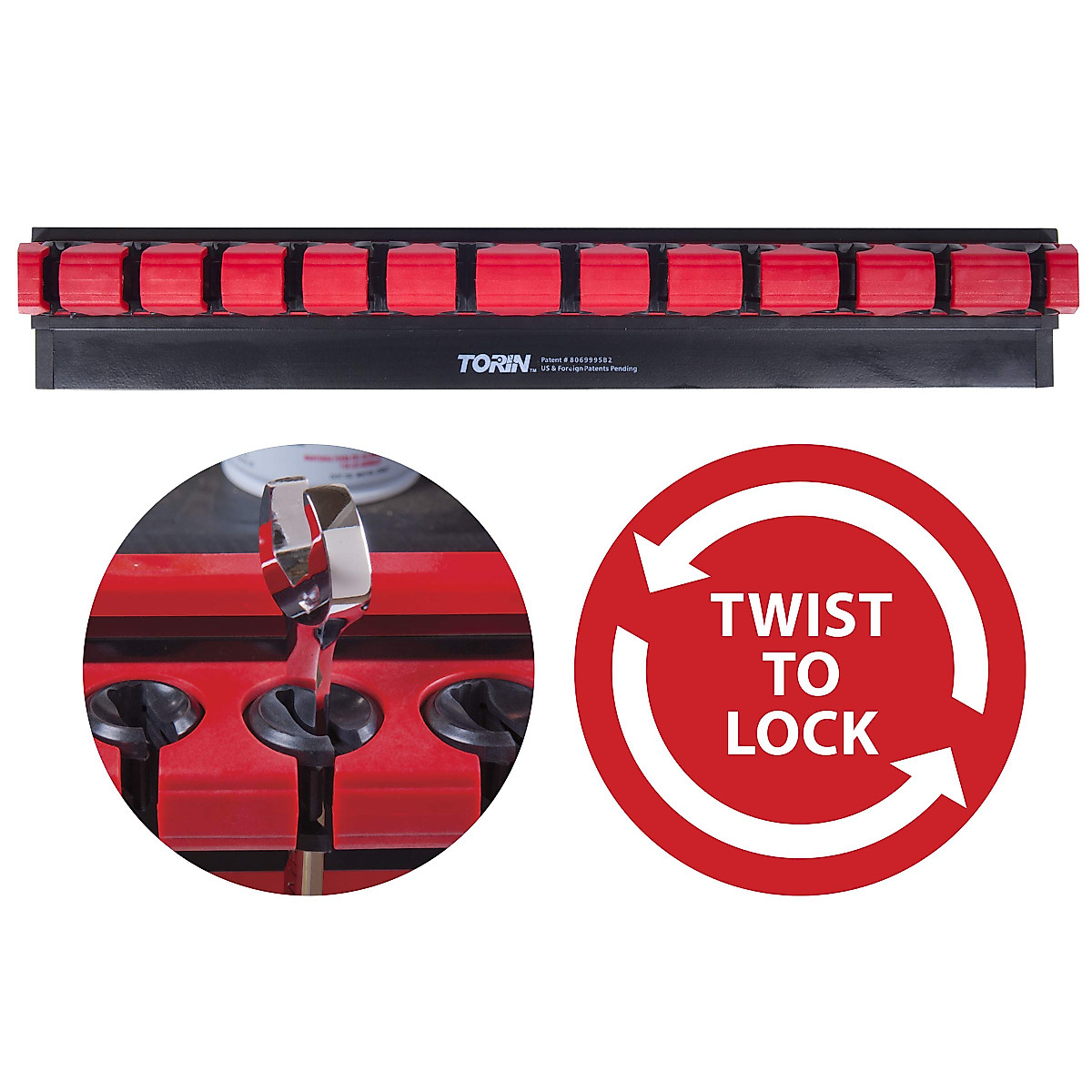 BIG RED MTOLAW12RT Torin Tool Storage Organizer: Magnetic Lock-A-Wrench Rack
