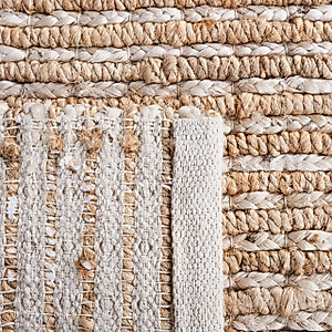 Safavieh Natural Fiber Collection Area Rug - 5' x 8', Natural & Ivory, Handmade Farmhouse Jute, Ideal for High Traffic Areas in Living Room, Bedroom (NF750B)