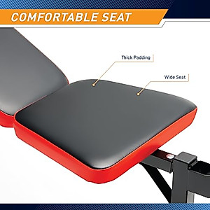 Marcy Pro Standard Weight Bench with 100 lbs Vinyl-Coated Weight Set PM-2084, Flat