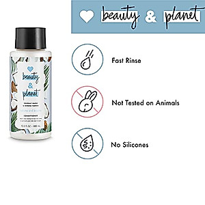 Love Beauty and Planet Volume and Bounty Thickening Shampoo and Conditioner For Volume and Fine Hair Care Coconut Water & Mimosa Flower, Paraben Free, Silicone Free, and Vegan 13.5 oz 2 count