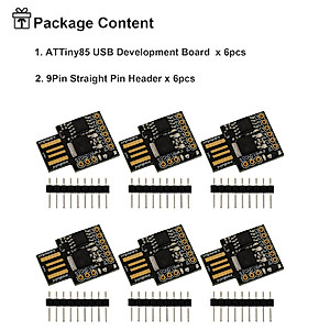 Attiny85-20SU USB Development Board for Attiny85 Digispark Kickstarter for Arduino IDE (Pack of 6pcs)
