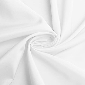 sancua Round Tablecloth - 60 Inch - Water Resistant Spill Proof Washable Polyester Table Cloth Decorative Fabric Table Cover for Dining Table, Buffet Parties and Camping, White