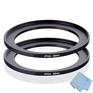 67mm-82mm Step Up Ring 67mm Lens to 82mm Filter (2 Pack), WH1916 Camera Lens Filter Adapter Ring Lens Converter Accessories