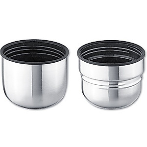 Isosteel VA-9901D 1.0 litre, Double Walled Duo-Vacuum Flask, 2 Stainless Steel/Plastic Screw-on Mugs, Food Grade 18/8 Stainless Steel