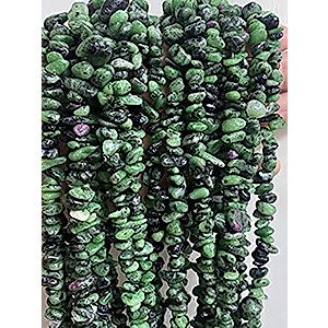 PLTbeads 7-8mm Natural Ruby Zoisite Gemstone Chips Beads Healing Crystals Waist Bracelets Necklace Kit Irregular Stone DIY Crafts Design Jewelry Making