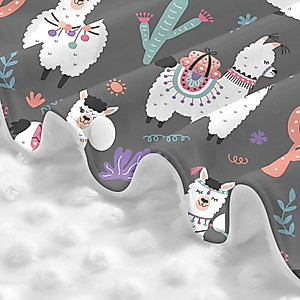 Rutiea Cartoon Llama Alpaca Vector Car Seat Cover for Babies, Peekaboo Opening Minky Carseat Canopy Stroller Cover for Newborn, Mom Nursing Breastfeeding Covers, Blanket for Infant Toddler