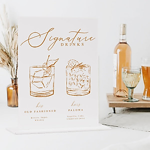 JINMURY 8x10 Inch White Acrylic Sign with Stand | 5 Pack Blank Acrylic Table Signs and Base for DIY Wedding Table Numbers, Wedding Signage, Events& Parties