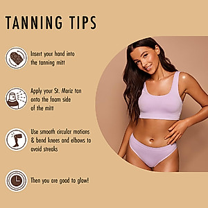 St Moriz Velvet Self Tanning Mitt - Reusable Self Tanner Applicator Glove For Even Self Tan Coverage & Streak Free Finish - Use with Any Self Tanner Mousse, Mist, Lotion - Self Tan Mitt - Pack of 1