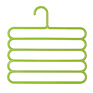 shlutesoy Space Saving Multi-Purpose Clothes Hangers,Non-Slip Space-Saving 5 Layered Closet Hook for House Wives Green