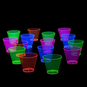 Party Essentials Plastic Cups, 100-Count, Assorted Neon