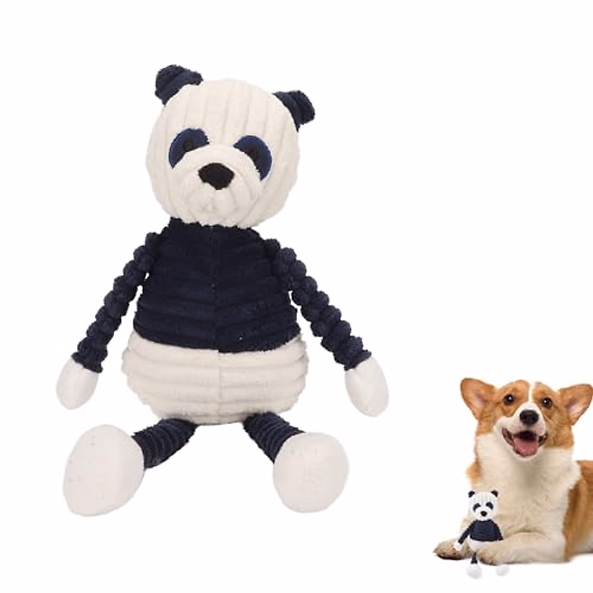 Cyrank Dog Toys, Panda Shape Plush Dog Toy Stuffed Animal Dog Toys Durable Interactive Dog Crinkle Toy Cute Squeaky Dog Toy Puppy Chew Toys for Teething Small Dog Toys for Boredom and Stimulating
