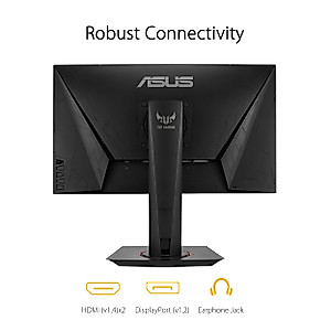ASUS TUF Gaming VG259QR 24.5” Gaming Monitor, 1080P Full HD, 165Hz (Supports 144Hz), 1ms, Extreme Low Motion Blur, G-SYNC ready, Eye Care, DisplayPort HDMI, Shadow Boost, Height Adjustable,Black
