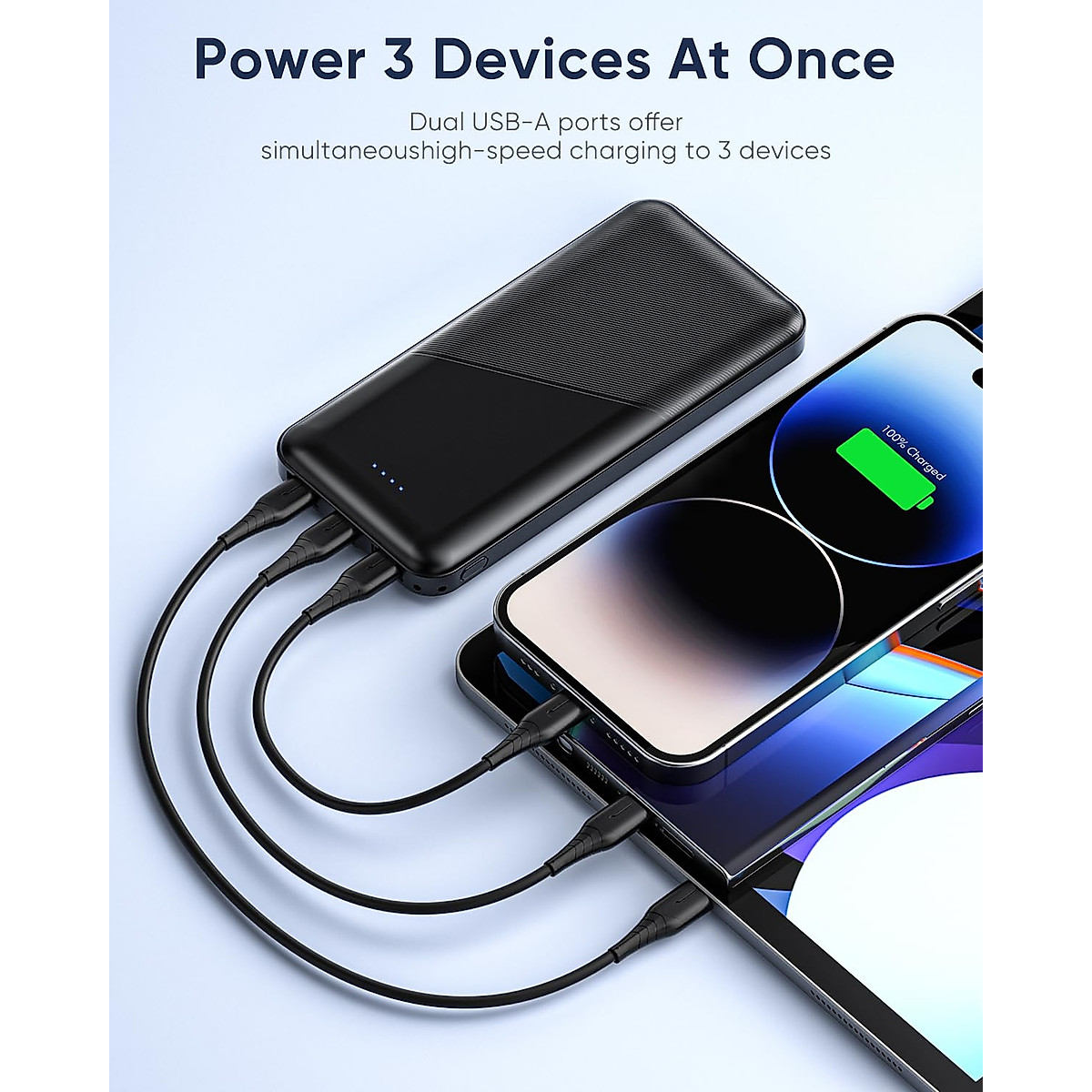 Feeke Portable-Charger-Power-Bank - 2 Pack 15000mAh Dual USB Power Bank Output 5V3.1A Fast Charging Portable Charger Compatible with Smartphones and All USB Devices