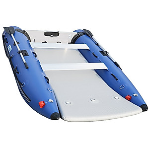 BRIS 11 ft Inflatable Catamaran Inflatable Boat Inflatable Dinghy Mini Cat Boat Blue