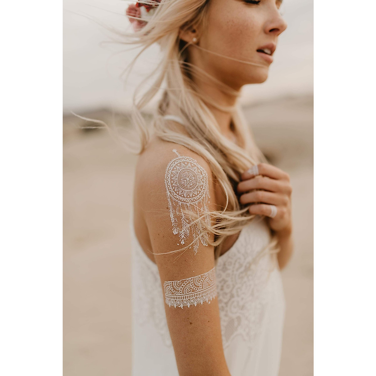 6 Sheets Temporary Tattoo,Flash Fake Waterproof Body Tattoos Stickers Women Wedding Party