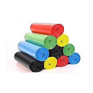 CoCocina 25 Rolls Clear Trash Bag Garbage Bags Liners Bags Strong Bags for Kitchen Bathroom Office - Yellow