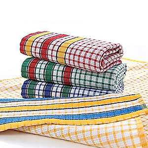 Gentlife Large Kitchen Dish Towels, 16 Inch x 26 Inch Bulk Absorbent Cotton Kitchen Towels Super Soft Dish Cloths, 4 Pack Bright Colorful Tea Towels Bar Towels for Washing Drying Dishes and Household