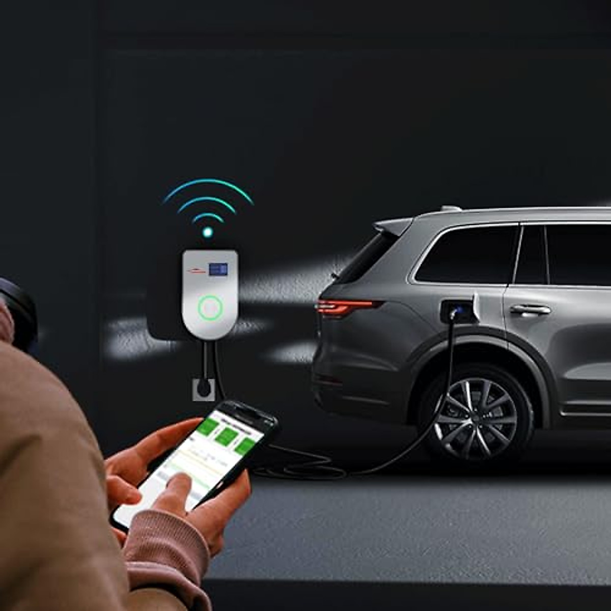 TopAutoGear EV Charger for Tesla & SAE J1772 Electric Cars - 48A Level 2, Bluetooth and WiFi App Control, 25FT Cable, NEMA14-50 Plug, Indoor/Outdoor Universal Fast Charging Station