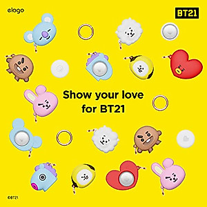 elago BT21 Silicone Case Compatible with AirTag Case, Compatible with Air Tag Keychain - Drop Protection, Track Keys, Backpacks, Purses, Tracking Tag Not Included [TATA] [Official Merchandise]