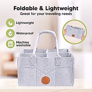 KeaBabies Baby Diaper Caddy Organizer and Portable Diaper Changing Pad - Large Baby Organizer - Waterproof Foldable Baby Changing Mat - Diaper Organizer For Changing Table - Diaper Changing Station