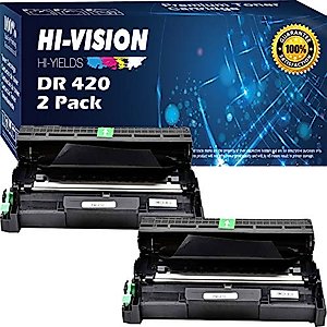 Hi Vision Compatible Drum Unit Replacement for Brother DR420 DR 420 (Black, High Yield, 2-Pack)