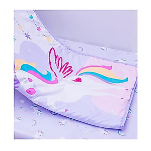 4 PCS Crib Bedding Set for Girls/Toddler Bedding Set with Changing pad Included. Multiple Usage Baby Girl Nursery Bedding Set- Unicorn Nursery Bedding- Nap mat for Preschool- Crib Sets for Girls