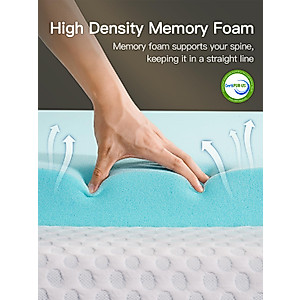 RISAR Two-piece Set：Queen size 3inch memory foam mattress topper & Queen Size Waterproof Mattress Protector.