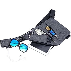 2023 New Personal Flex Bag, Fashion Anti-thief Slim Sling Bag for Women Men, Waterproof Side Crossbody Backpack for Outdoor (Blue,Left)