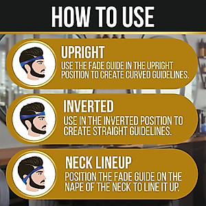 Fade Guide and Neckline Shaving Template | Curved Silicone Band | Great for Creating Skin Fade Guidelines for DIY Haircuts | Fade Haircut Guide for Hair Clippers