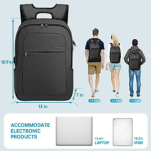 kopack Laptop Backpack, 17 Inch Slim Laptop Backpack With USB Charging Port, Anti Theft Laptop Backpack for Men/Women, Durable Commute College Business Dayback, Grey Black