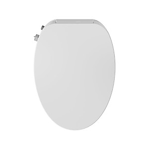 DeerValley Elongated Manual Bidet Toilet Seat with Self Cleaning Dual Nozzles, Rear & Feminine Cleaning, Non-Electric Bidets for Existing Toilets, White, No Wiring & Easy Installation