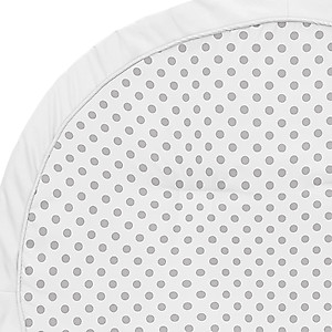 Sweet Jojo Designs Grey and White Polka Dot Girl Baby Playmat Tummy Time Infant Play Mat - for The Blush Pink and Gray Shabby Chic Boho Watercolor Floral Rose Flower Collection