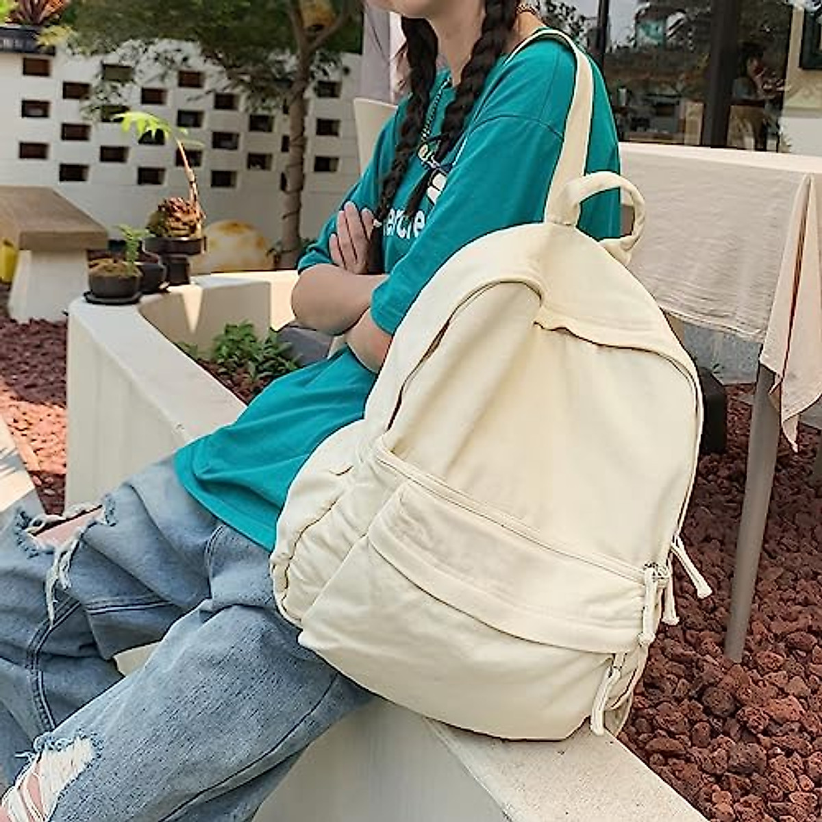 Juoxeepy Canvas Backpack Laptop Backpack for Women Men Grunge Aesthetic Backpack Lightweight Classic Backpack Vintage Travel Daypack