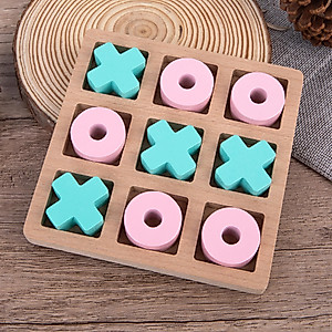 LXGYPWIN Tic-Tac-Toe Game, Wooden Tic-Tac-Toe Game, Small Tic-Tac-Toe Game, Children's Indoor Party Game, Very Suitable for Backyard Entertainment